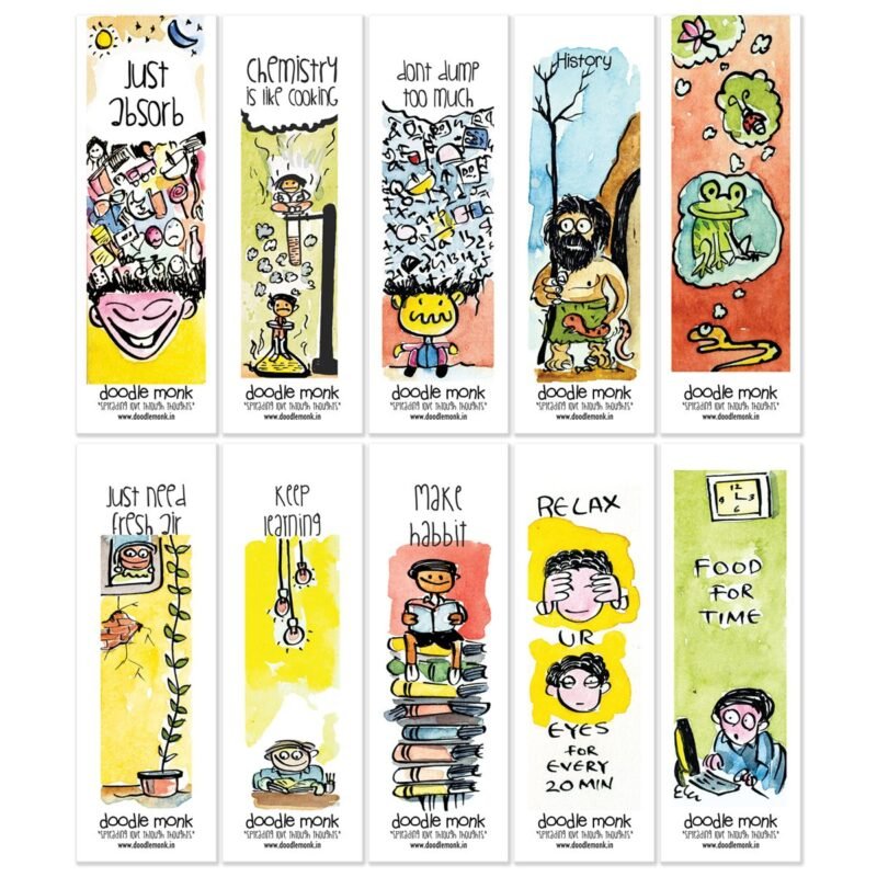 Buy Book Worm - Bookmarks Pack of 10 Individual Online | Doodle Monk